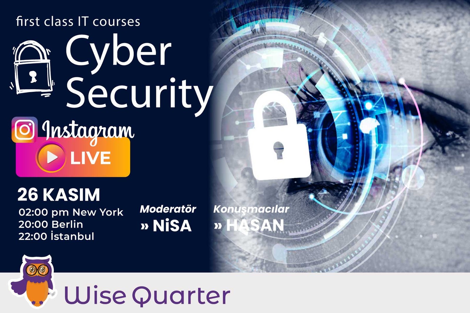 Cyber Security | Instagram Live Stream - Wise Quarter Course Cyber Security | Instagram Live Stream - Wise Quarter Course